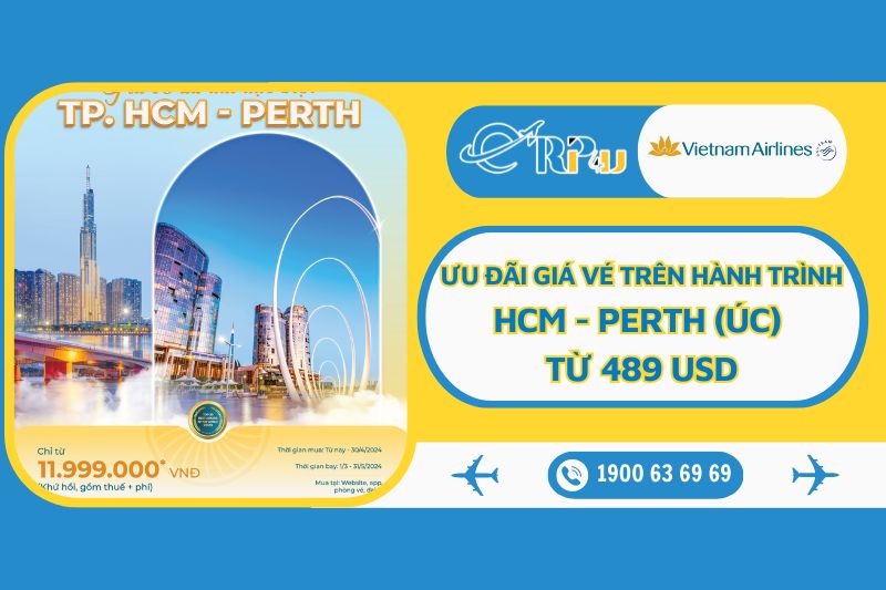 Vietnam Airlines: Ưu đãi giá vé trên hành trình HCM - PERTH (ÚC)